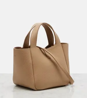 Saint Laurent Le 5 À 7 Baby Bea Leather Top-handle Bag - Beige