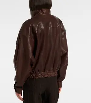 Saint Laurent Leather Bomber Jacket