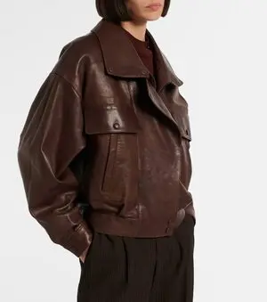 Saint Laurent Leather Bomber Jacket