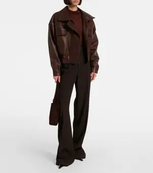 Saint Laurent Leather Bomber Jacket