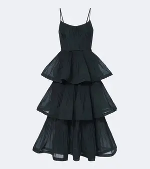 Zimmermann Pleated Tiered Bustier Dress - Green
