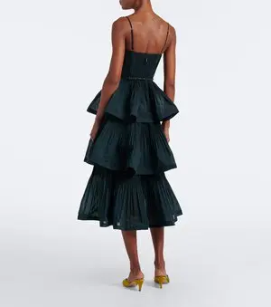Zimmermann Pleated Tiered Bustier Dress