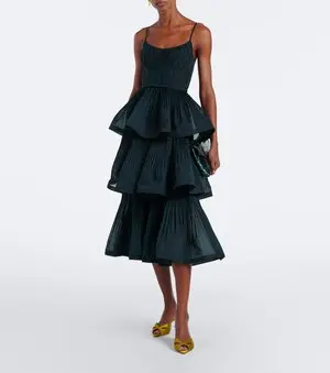 Zimmermann Pleated Tiered Bustier Dress