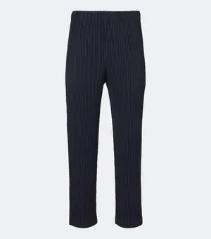 Issey Miyake Basics Pleated Straight Pants - Blue