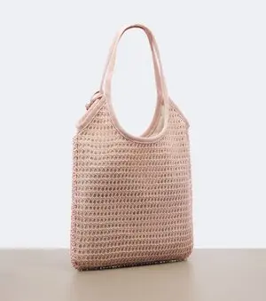 Miu Miu Ivy Crochet Raffia Tote Bag