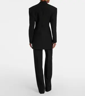 Saint Laurent Pleated Virgin Wool Straight Pants