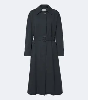 THE ROW Catania Washed Cotton Car Coat - Blue