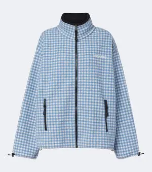 Miu Miu Gingham Fleece Jacket - Blue
