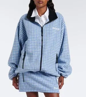 Miu Miu Gingham Fleece Jacket - Blue