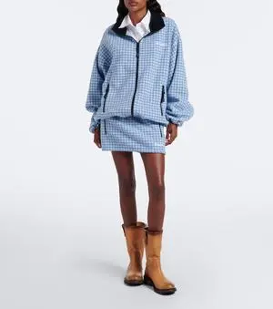 Miu Miu Gingham Fleece Jacket - Blue