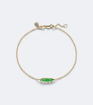 SYDNEY EVAN Pea Pod 14kt Bracelet With Jades - Gold