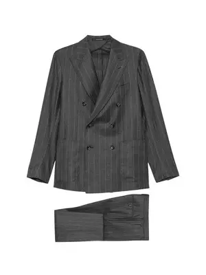 Tagliatore Pinstripe-pattern Double-breasted Suit - Grey