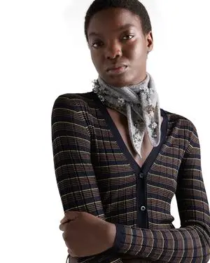 Prada Striped Cashmere And Silk Cardigan