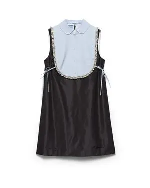 Prada Embroidered Taffeta Mini-dress