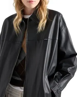 Prada Nappa Leather Jacket With Classic Collar