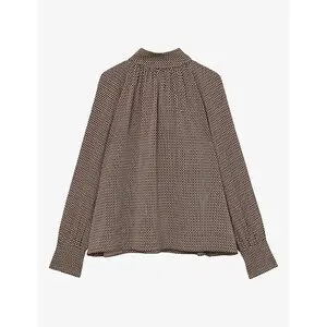REISS Eden Geometric Print Blouse