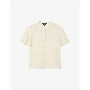 Whistles Flowy Floral-print Woven Shirt - Cream