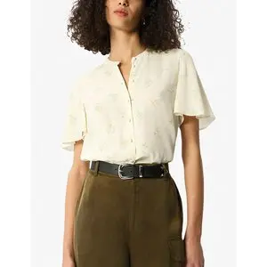 Whistles Flowy Floral-print Woven Shirt