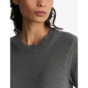 REISS Rita Short-sleeved Wool And Cotton Top