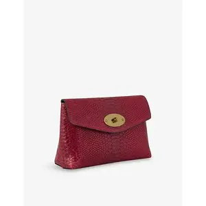 Mulberry Darley Snakeskin-effect Leather Cosmetic Pouch
