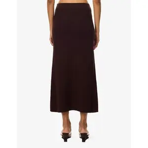 ZANKOV Wool Midi Skirt With Buckle Embellishment