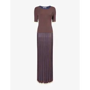 ZANKOV Gago Pleated Knitted Maxi Dress
