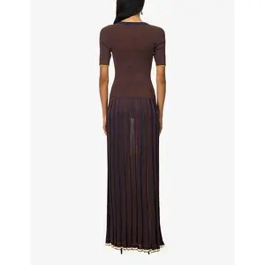 ZANKOV Gago Pleated Knitted Maxi Dress