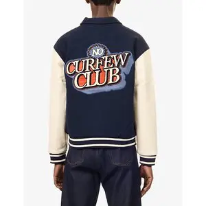 NOT BORING Woven Varsity Jacket