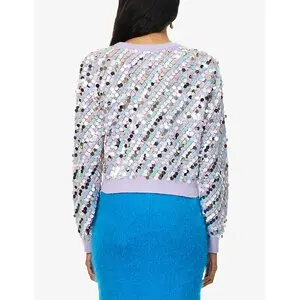 ZANKOV Sequined Wool-blend Cardigan