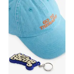 NOT BORING Go To Therapy Slogan-embroidered Cotton Cap
