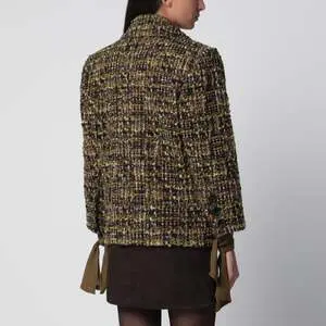 Saint Laurent Single-breasted Khaki Grey Tweed Jacket