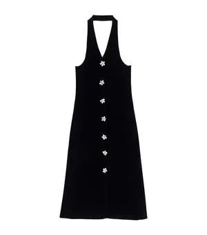 Maje Knitted Halterneck Midi Dress