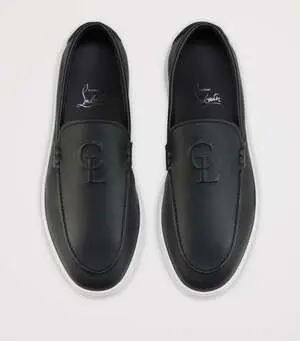CHRISTIAN LOUBOUTIN Neocl Suede Boat Shoes - Black
