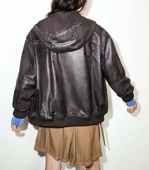 Max & Co. Leather Bomber Jacket