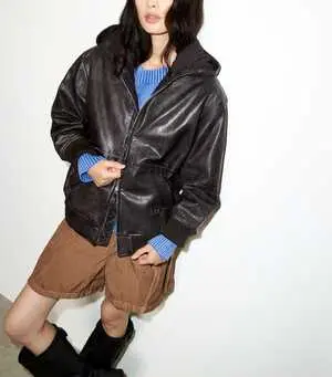 Max & Co. Leather Bomber Jacket