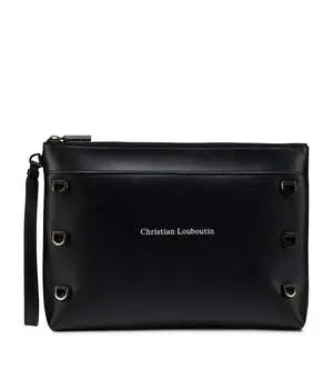 CHRISTIAN LOUBOUTIN Kosmica Soft Leather Pouch - Black
