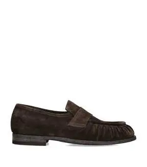 Officine Creative Suede Solitude Penny Loafers - Brown