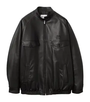 Miu Miu Nappa Leather Blouson Jacket - Black