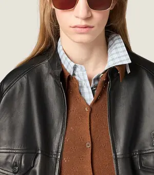 Miu Miu Nappa Leather Blouson Jacket