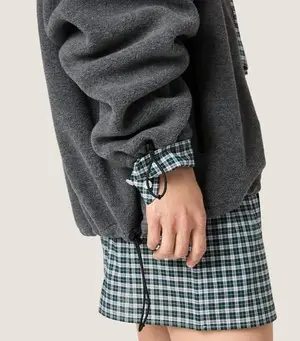 Miu Miu Fleece Zip-up Hooded Jacket