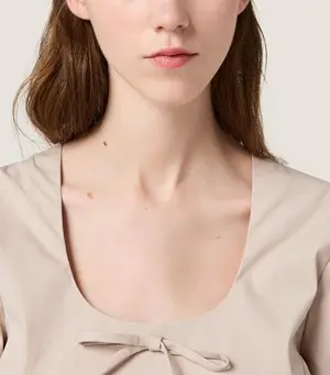 Miu Miu Cotton Poplin Bow Mini Dress