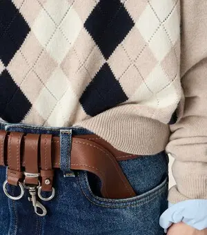 Miu Miu Cashmere Argyle Polo Sweater