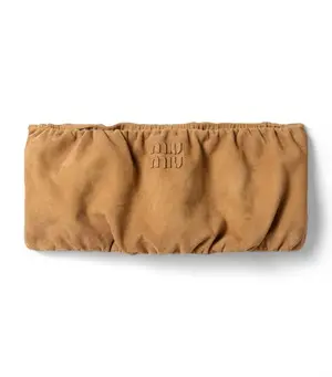 Miu Miu Waxed Suede Bandeau Top - Neutral