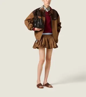 Miu Miu Cotton Gingham Print Blouson Jacket