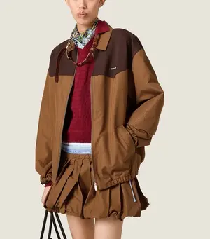 Miu Miu Cotton Gingham Print Blouson Jacket