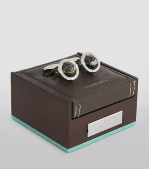 Tateossian Sterling And Lapis Lazuli Globe Cufflinks