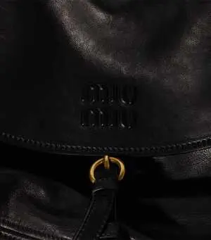 Miu Miu Leather Rendez-vous Shoulder Bag - Black