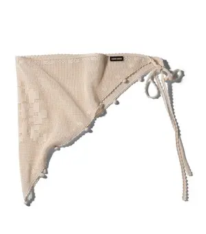Miu Miu Cotton Crochet Pareo Scarf - Neutral
