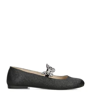 BABYWALKER Sparkle Butterfly Ballet Flats - Black