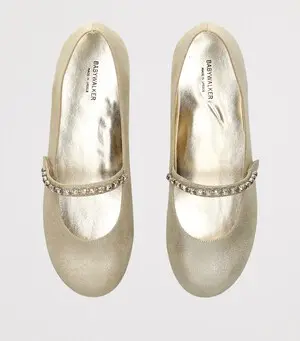 BABYWALKER Leather Crystal-strap Ballet Flats